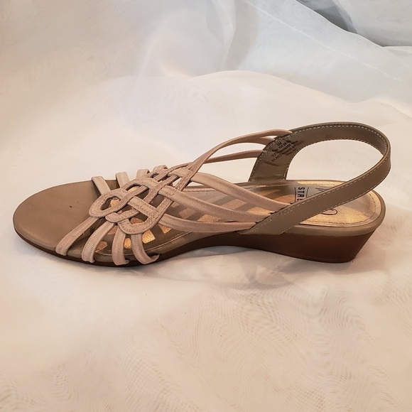 Impo | Shoes | Impo Roma Stretch Slingback Wedge Sandals Taupe | Poshmark